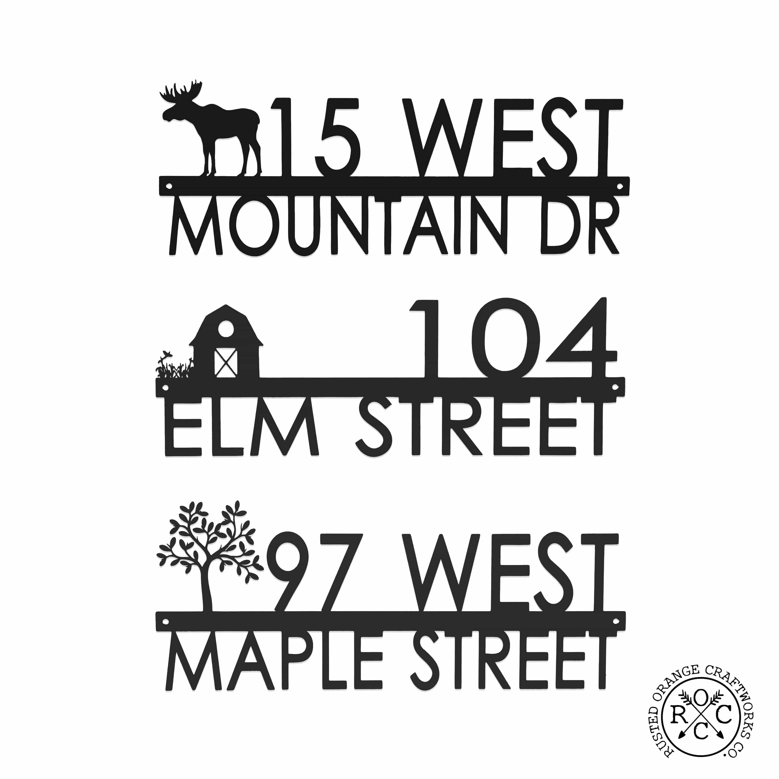 Magnolia Address Plaque - 3 Sizes - Modern Outside House Numbers ...