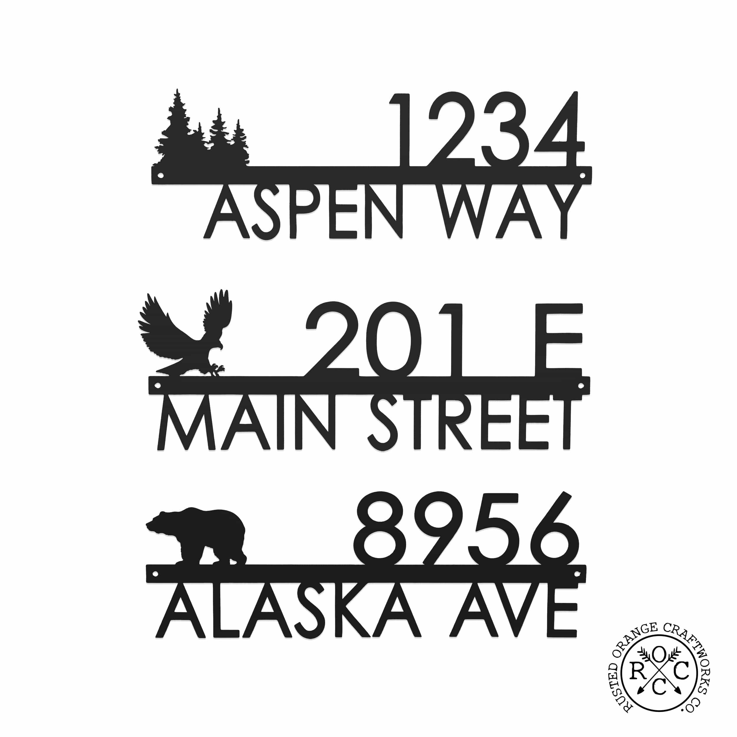 Magnolia Address Plaque - 3 Sizes - Modern Outside House Numbers ...