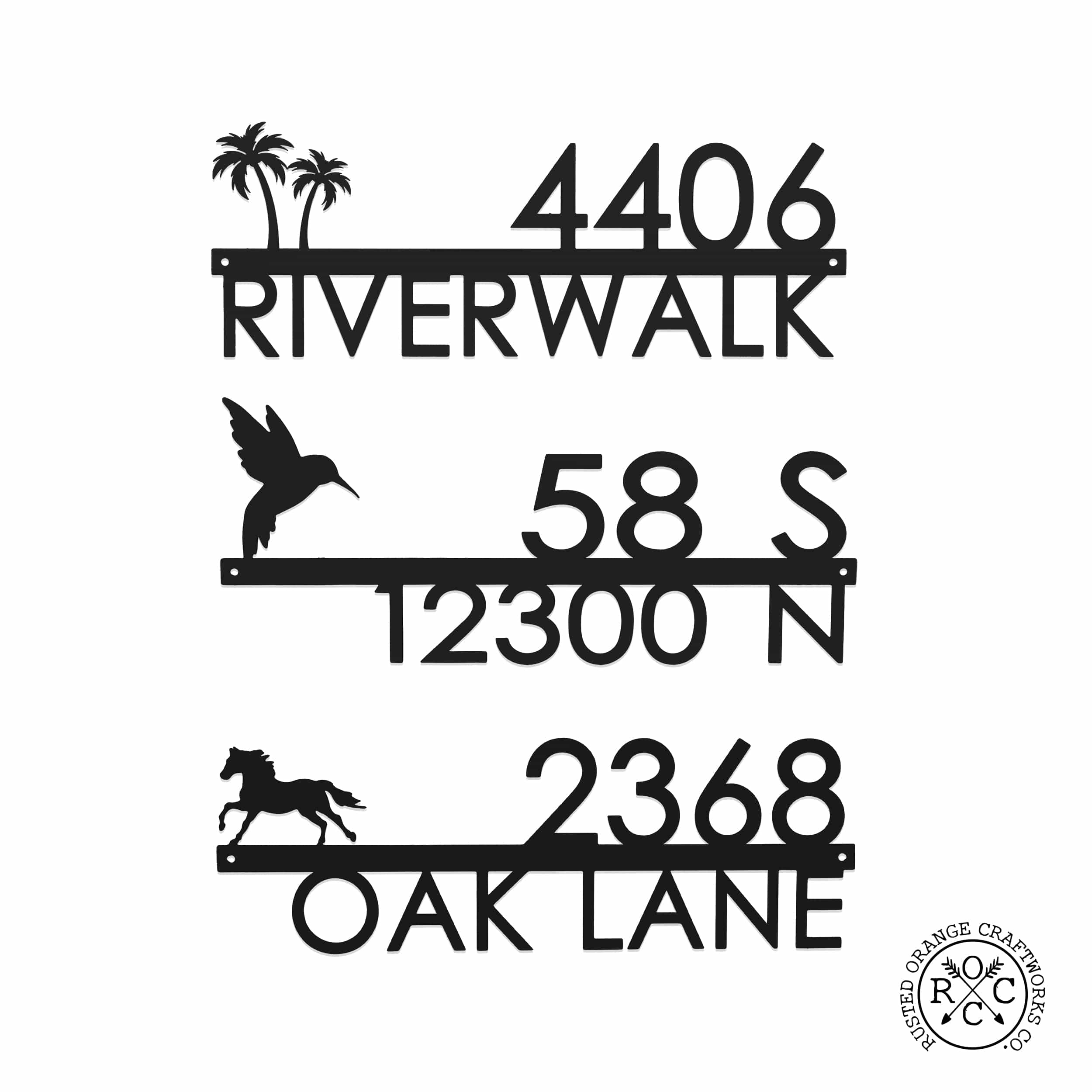 Magnolia Address Plaque - 3 Sizes - Modern Outside House Numbers ...