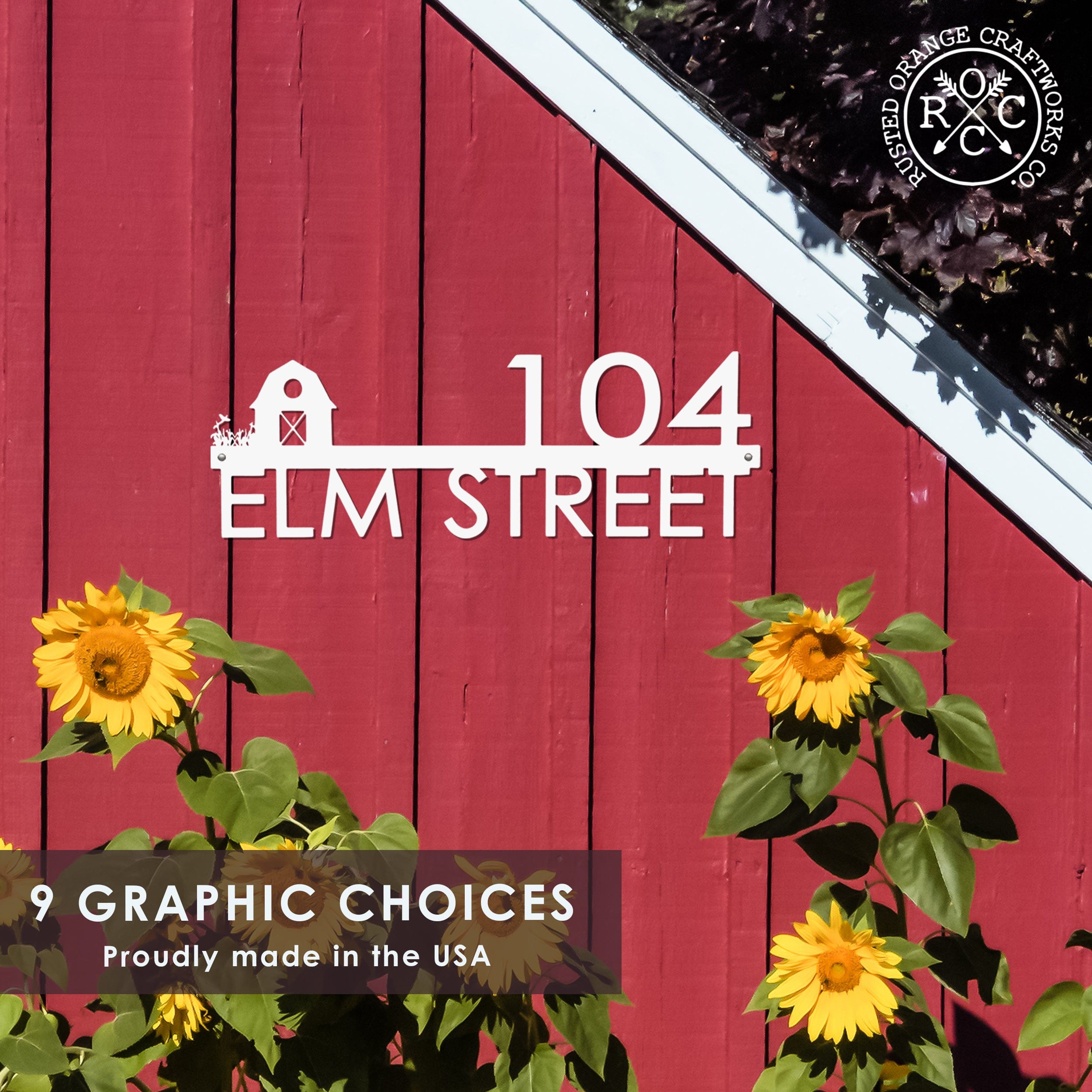 Magnolia Address Plaque - 3 Sizes - Modern Outside House Numbers ...