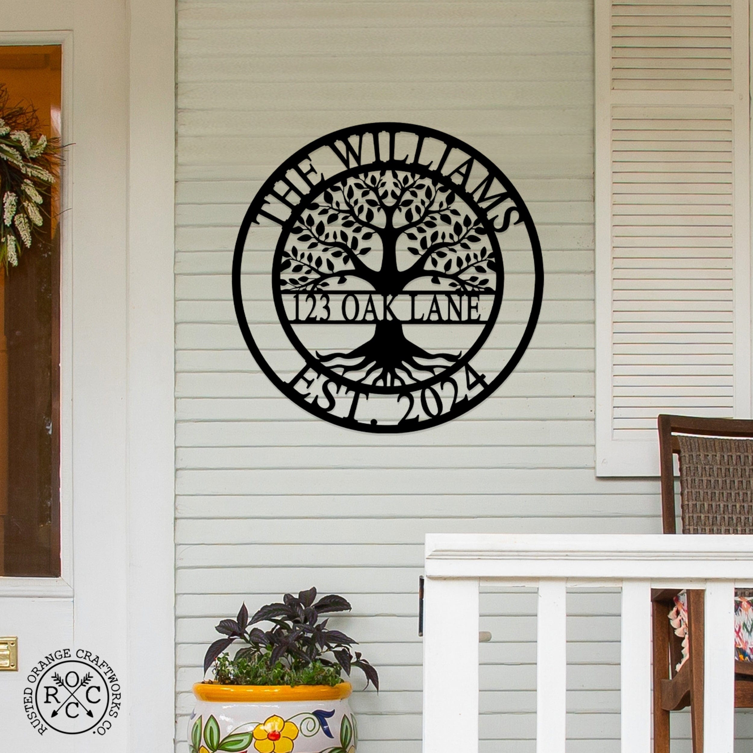 Established Family Tree Name Sign - Family Tree Wall Decor Last Name S