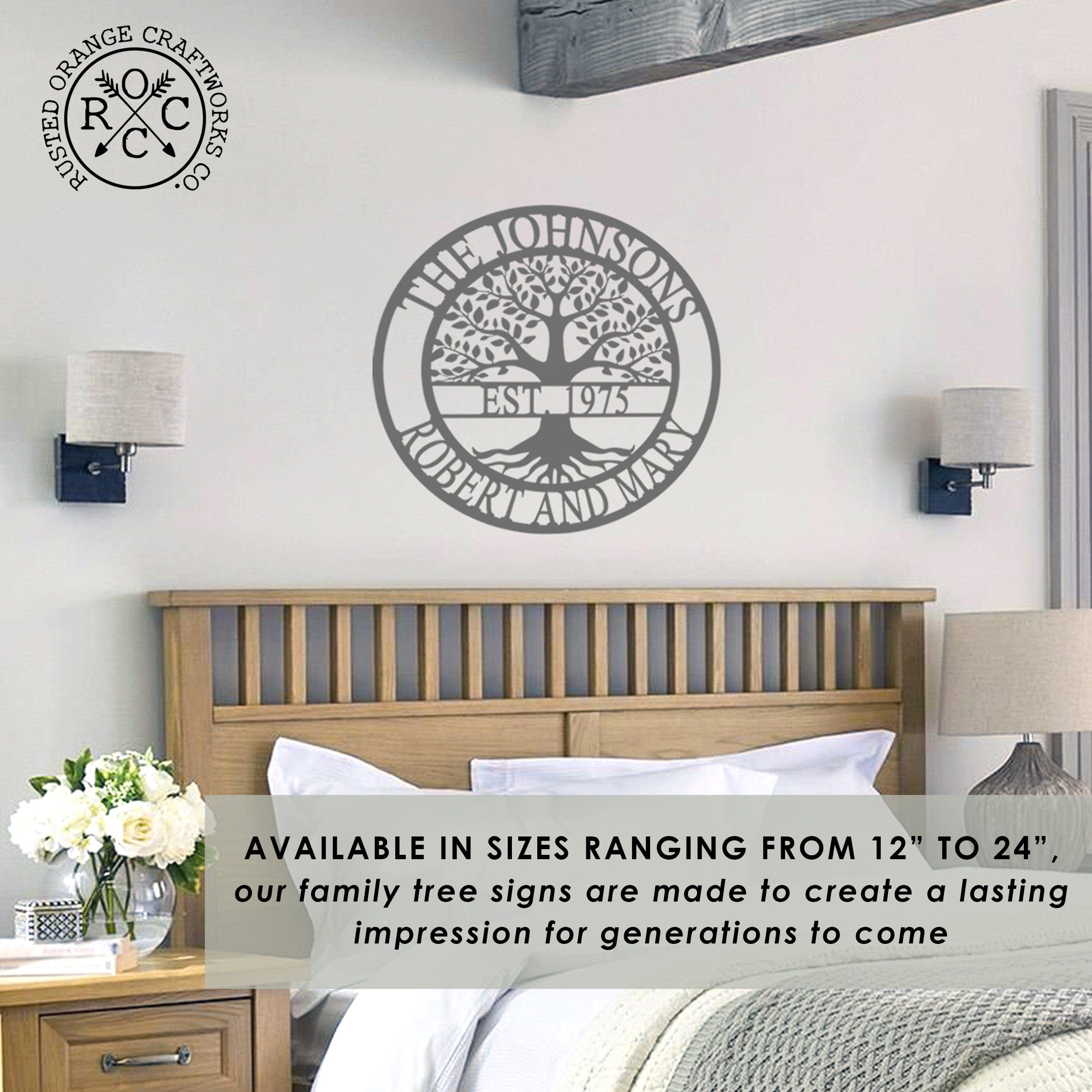 Established Family Tree Name Sign - Family Tree Wall Decor Last Name S ...