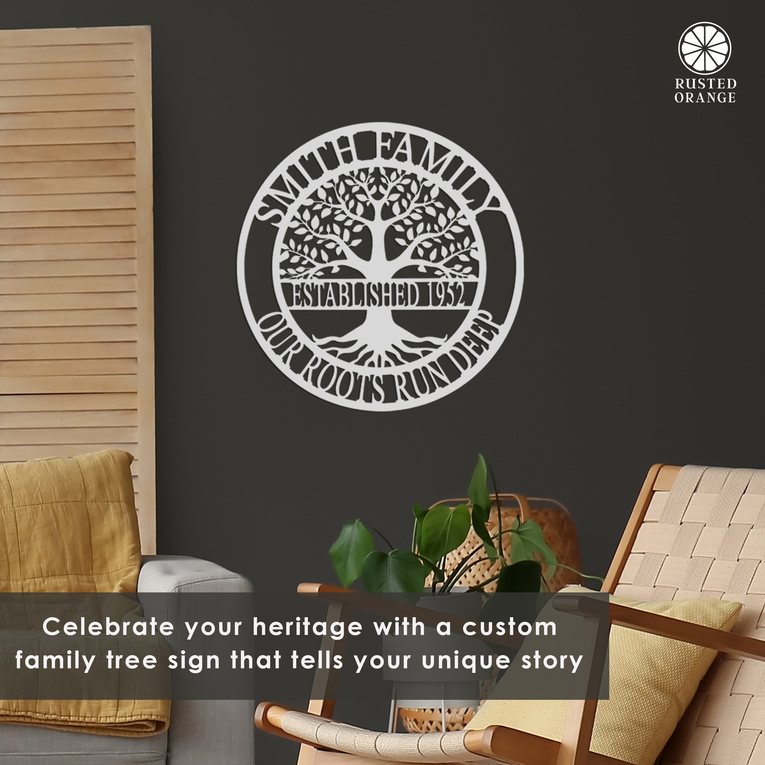 Established Family Tree Name Sign - Family Tree Wall Decor Last Name S