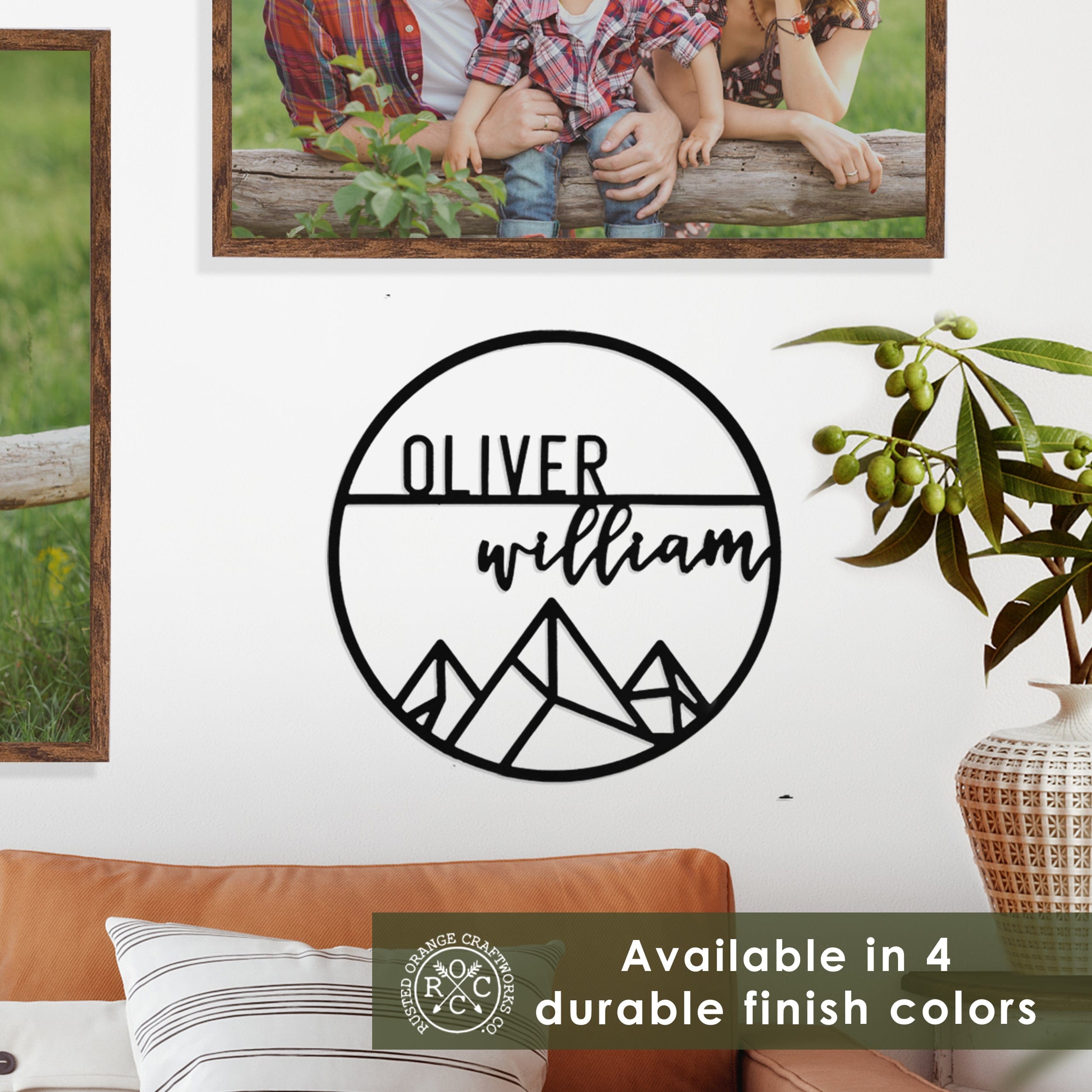 Mountain Rose Sign Collection - Circle Sign with First and Last Name ...