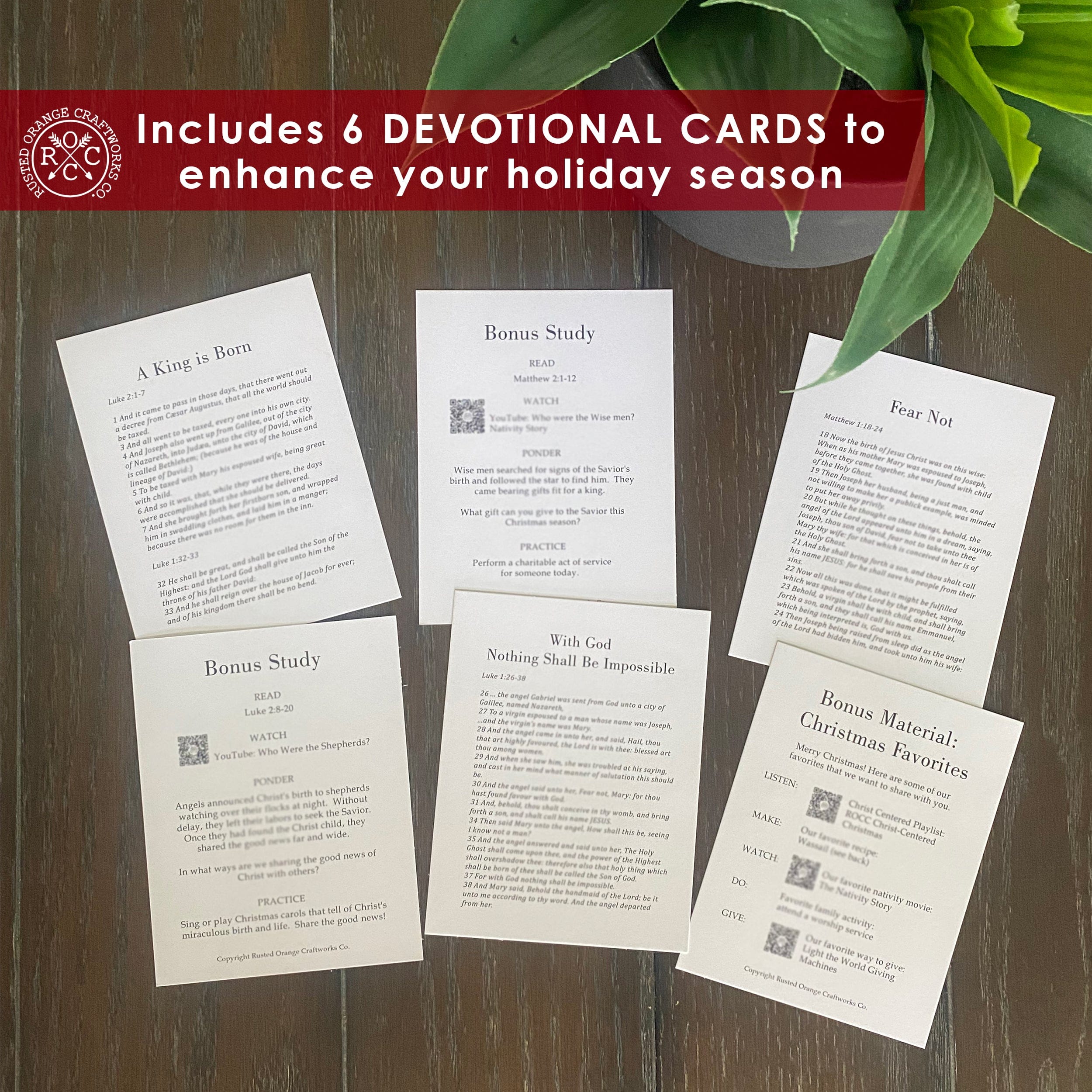 Family Christmas Nativity Set- Scripture Devotional Study Kit – Rusted ...