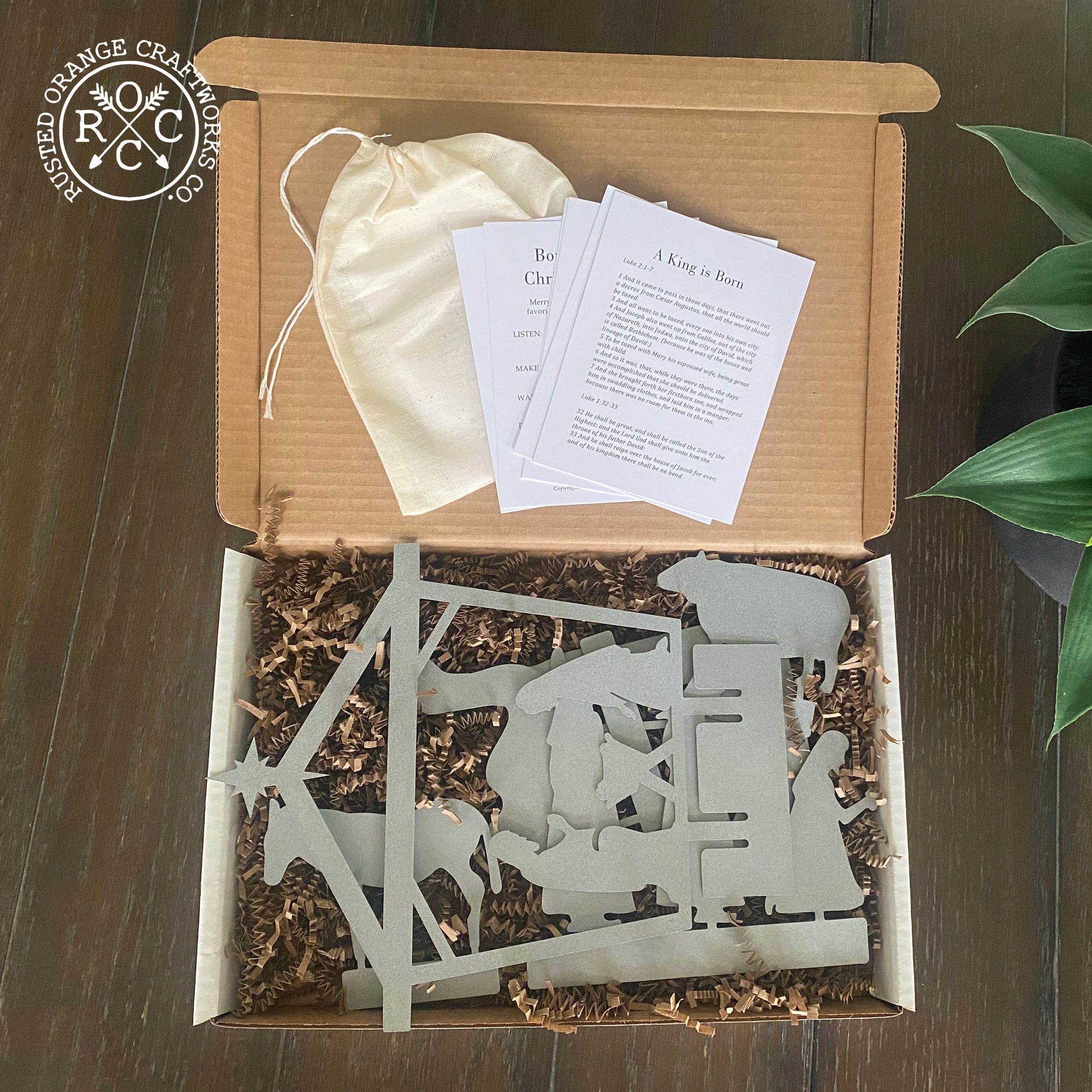 Family Christmas Nativity Set- Scripture Devotional Study Kit – Rusted ...