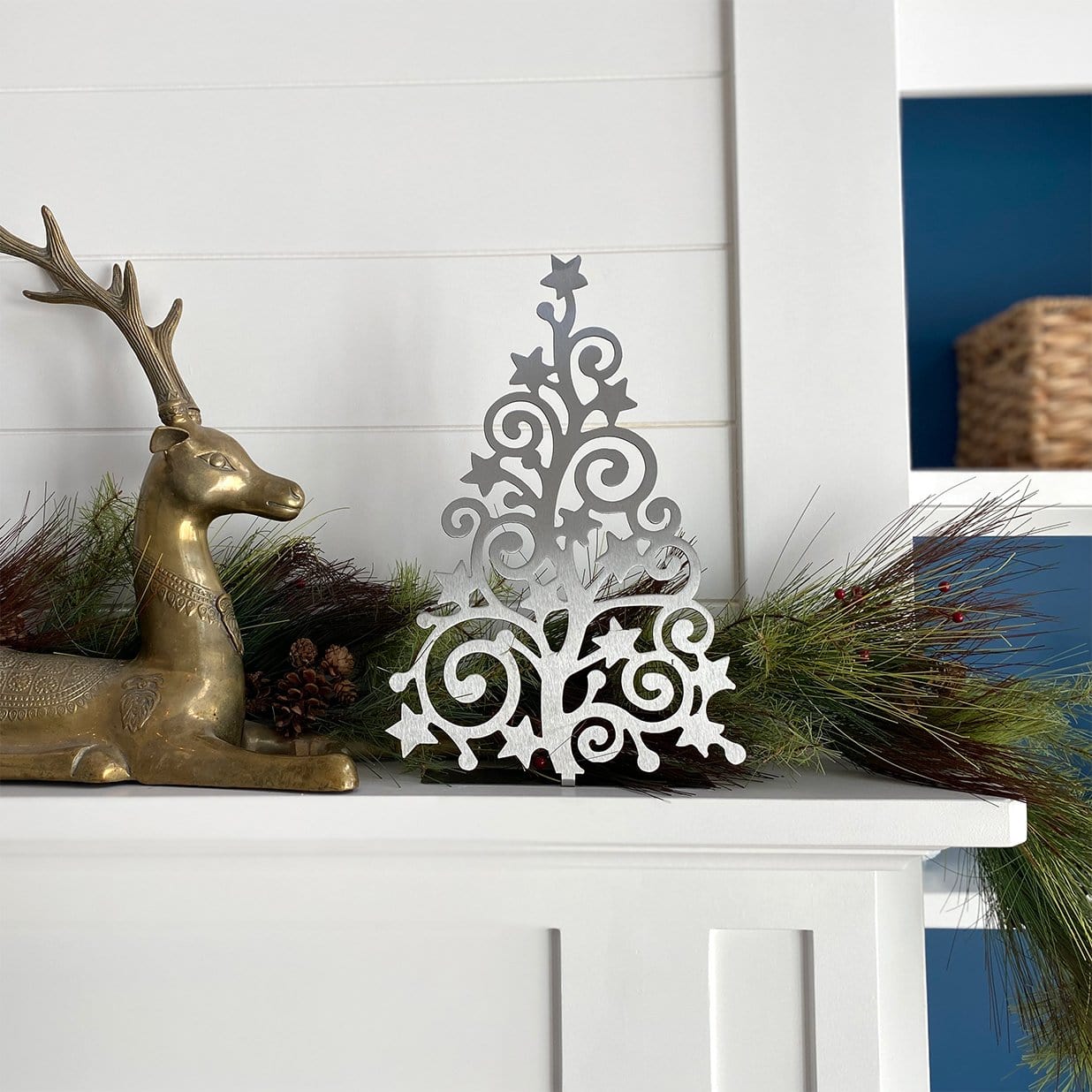 15" Metal Stand-Up Trees - Metal Christmas Tree Cutout Holiday Decor ...