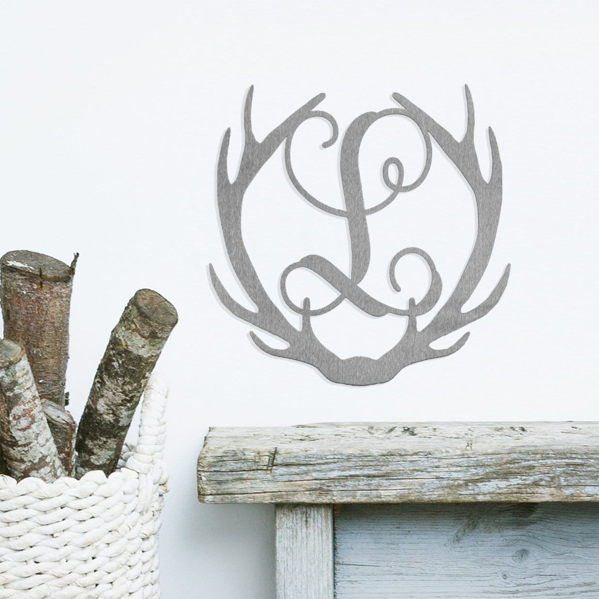 Antler Single Letter Monogram - Personalized Deer Antler Wall Decor ...