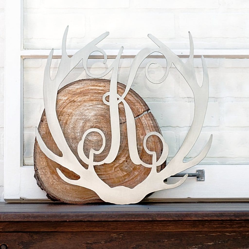 Antler Single Letter Monogram - Personalized Deer Antler Wall Decor ...