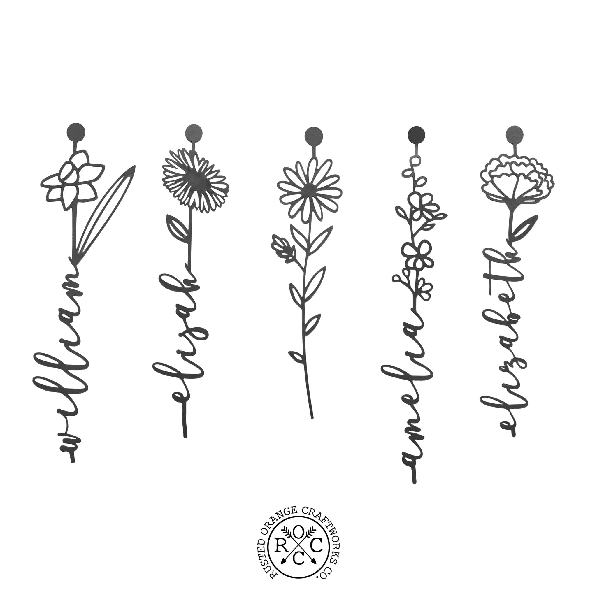 Our Family Garden - Personalized Birth Month Flowers Family Name Sign