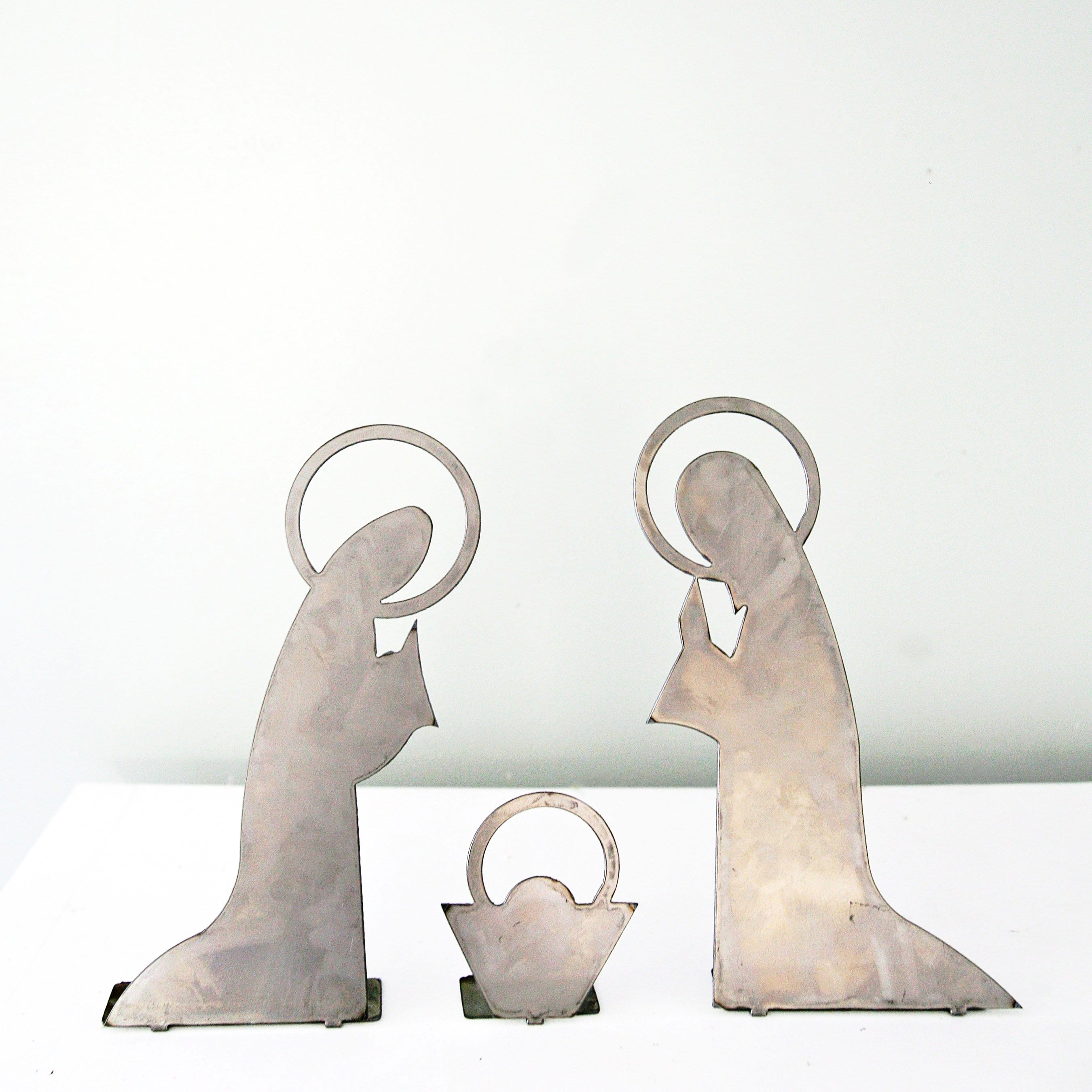 Halo Nativity Set - 3 Piece - Birth of Christ Standing Christmas Decor ...