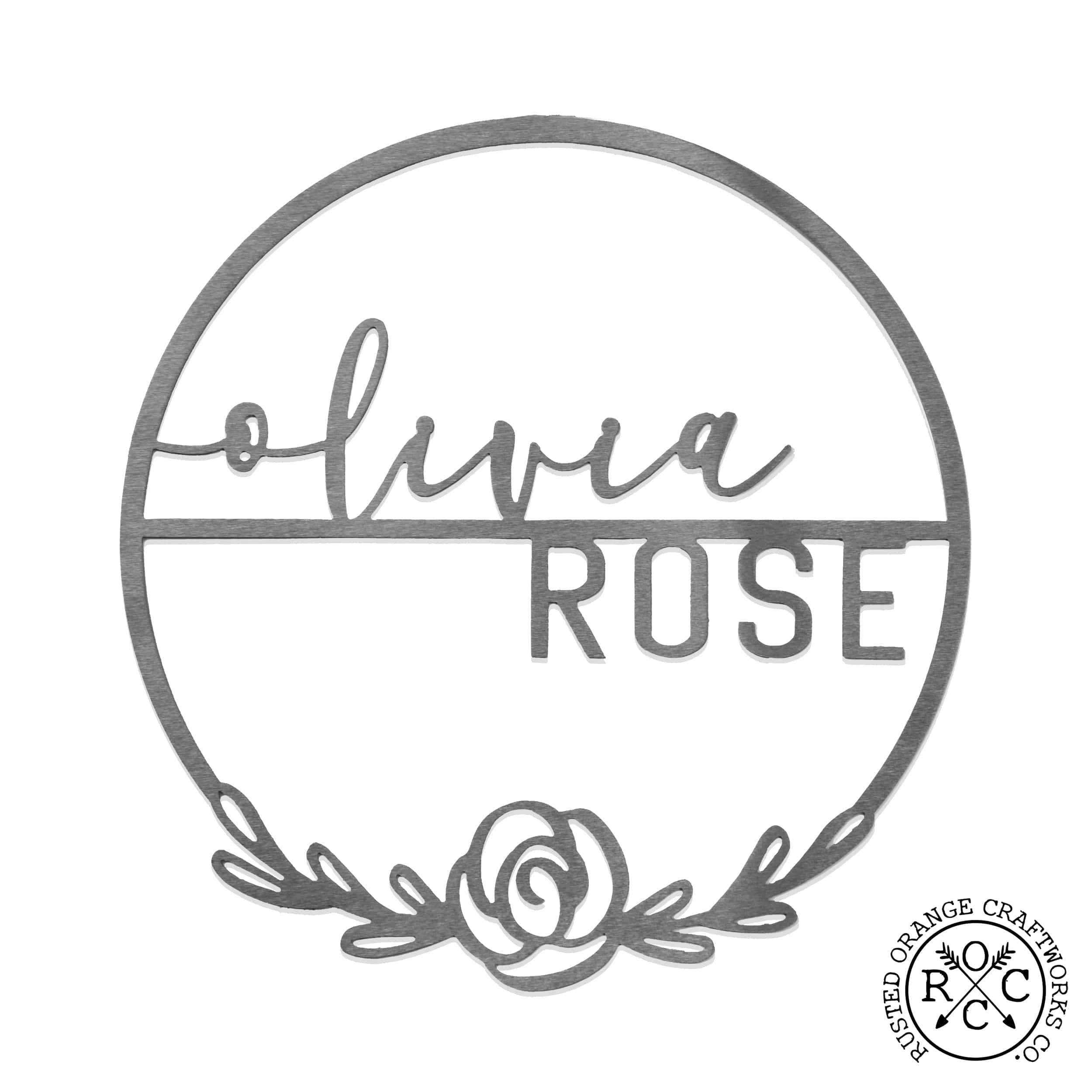 Mountain Rose Sign Collection - Circle Sign with First and Last Name ...
