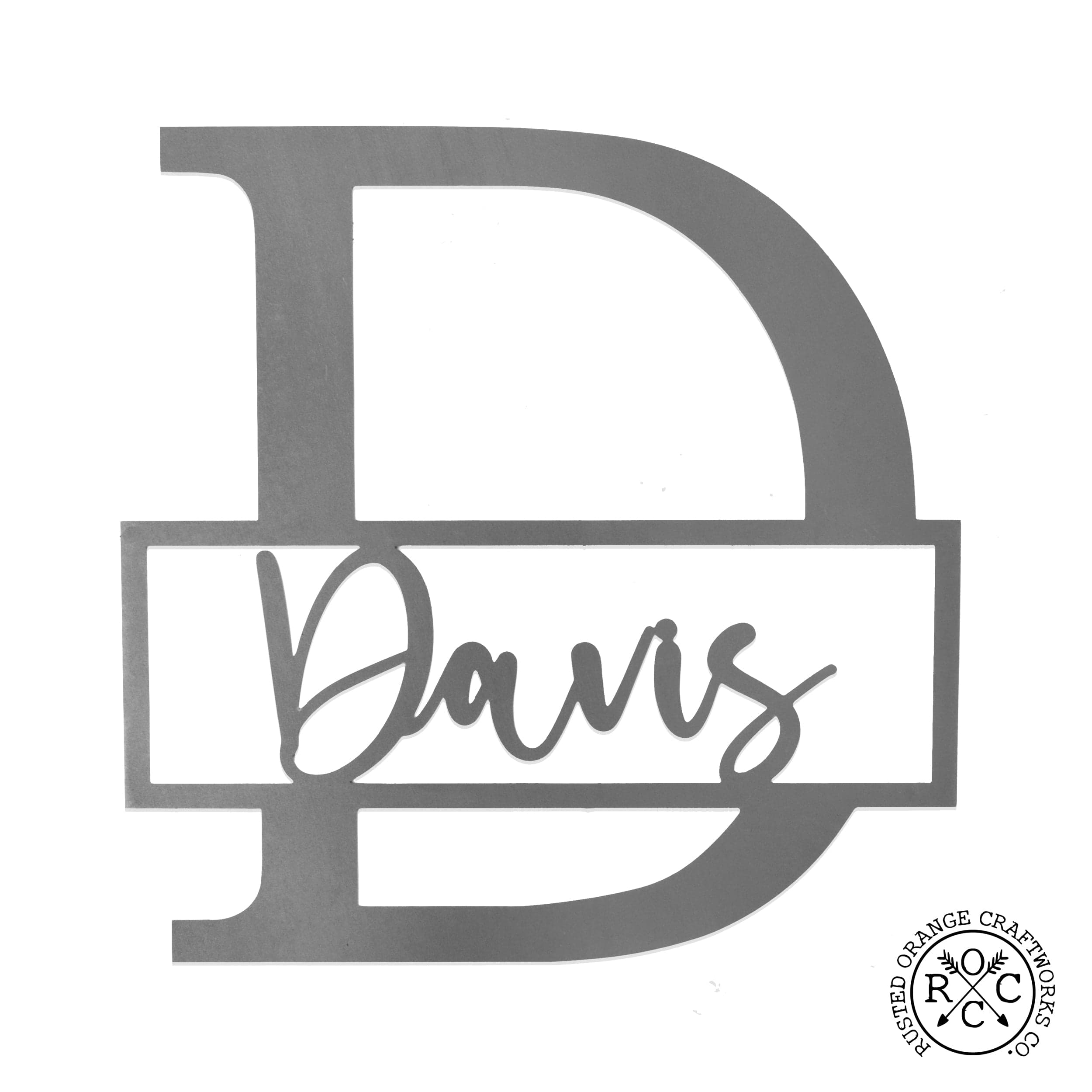 Script Letter Monogram Personalized Metal Family Last Name Sign ...