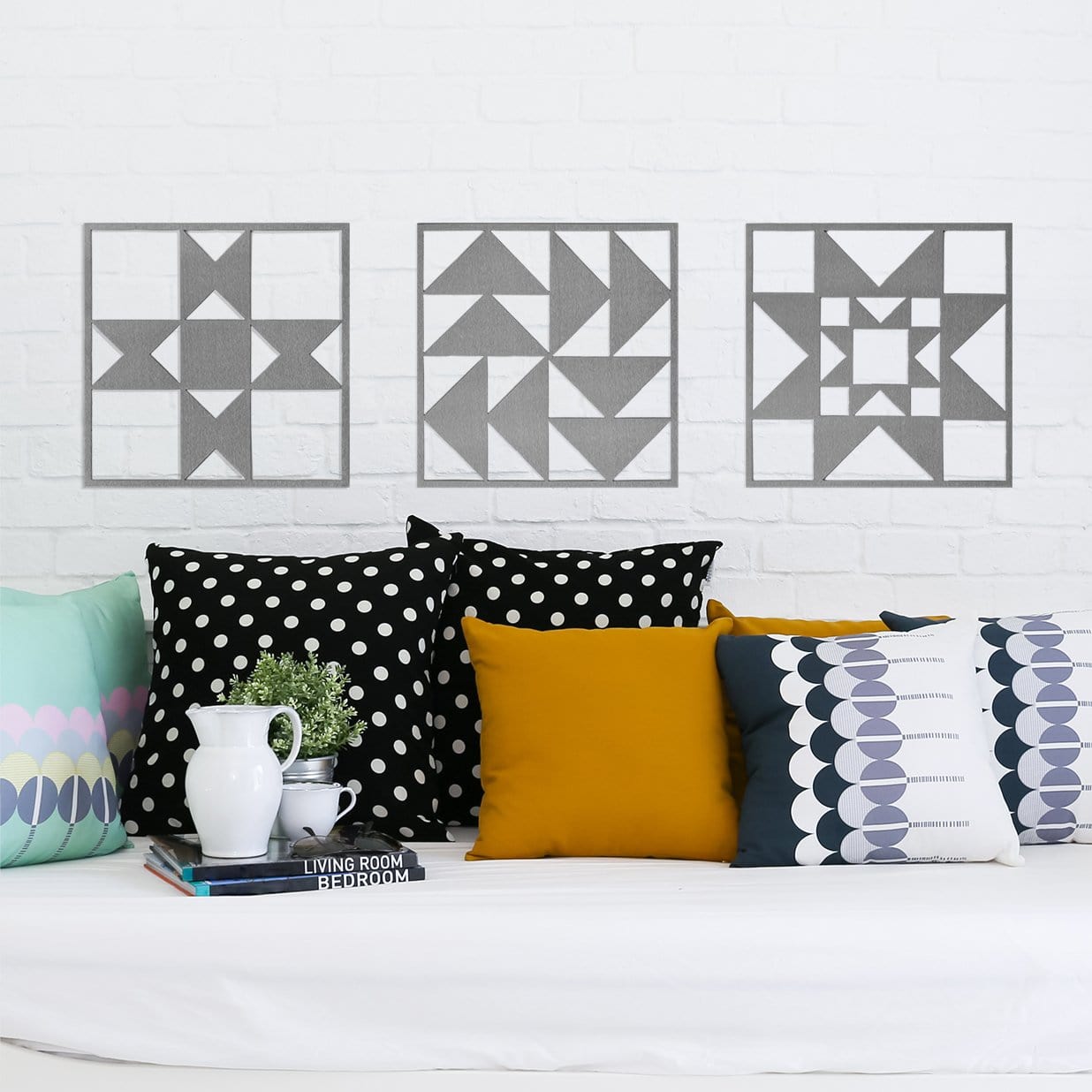 Quilt Block Wall Art - 8 Styles - Hanging Patchwork Pattern Designs ...