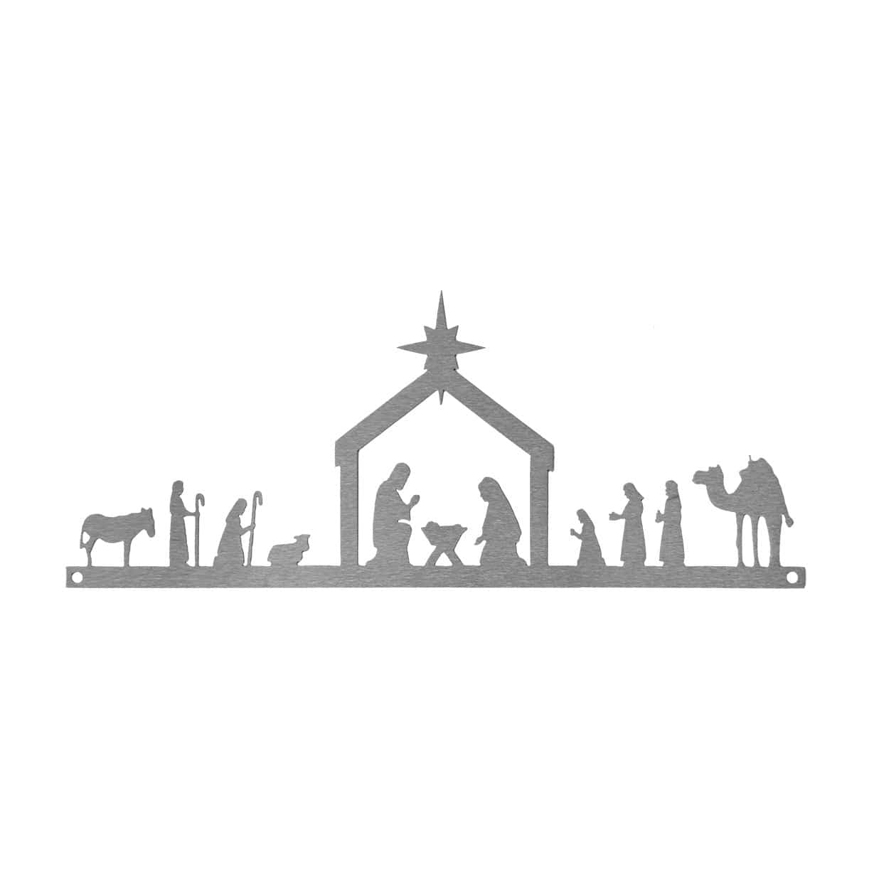 Single Piece Nativity - Indoor Metal Nativity Set with Figurines ...
