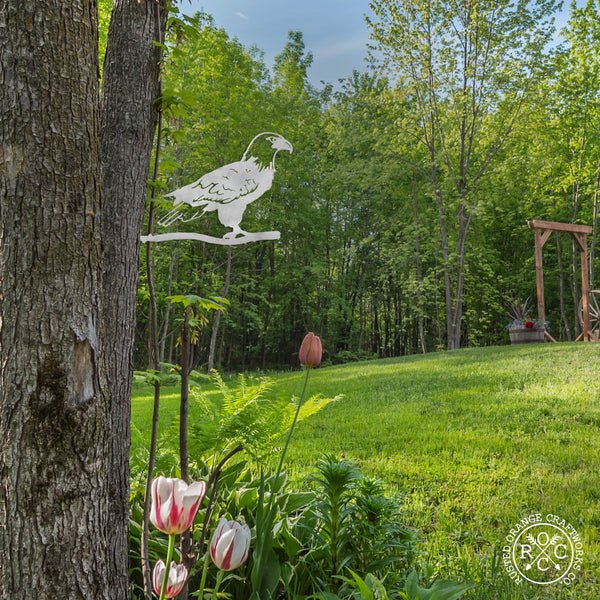 Steel Bald Eagle Tree Stake - Metal Bird Tree Stake for Garden or Lawn ...